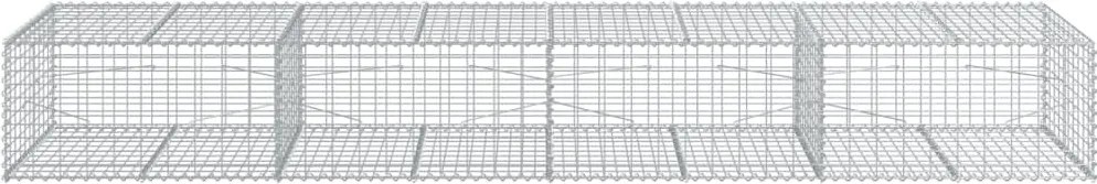 Gabionový koš s víkem 400 x 100 x 50 cm pozinkované železo 3295181