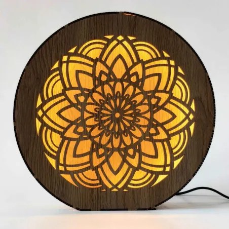 Dřevěná LED lampa Mandala se stmíváním | Stolní svítidlo| SENTOP LED0608