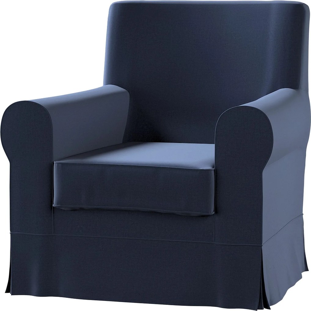Potah na křeslo IKEA Ektorp Jennylund barva tmavě modrá látka sametová
