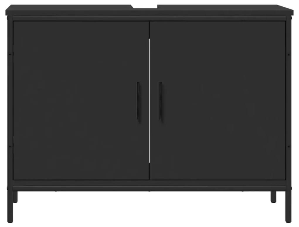 Koupelnová skříňka pod umyvadlo černá 80x30x60 cm kompozit