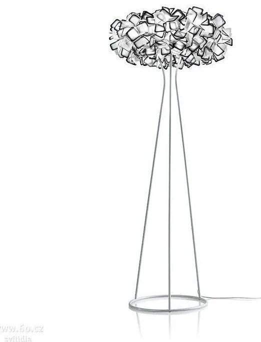 Slamp Clizia floor, stojací designová lampa z Opalflexu s černým okrajem, 3x12W E27, výška 155cm