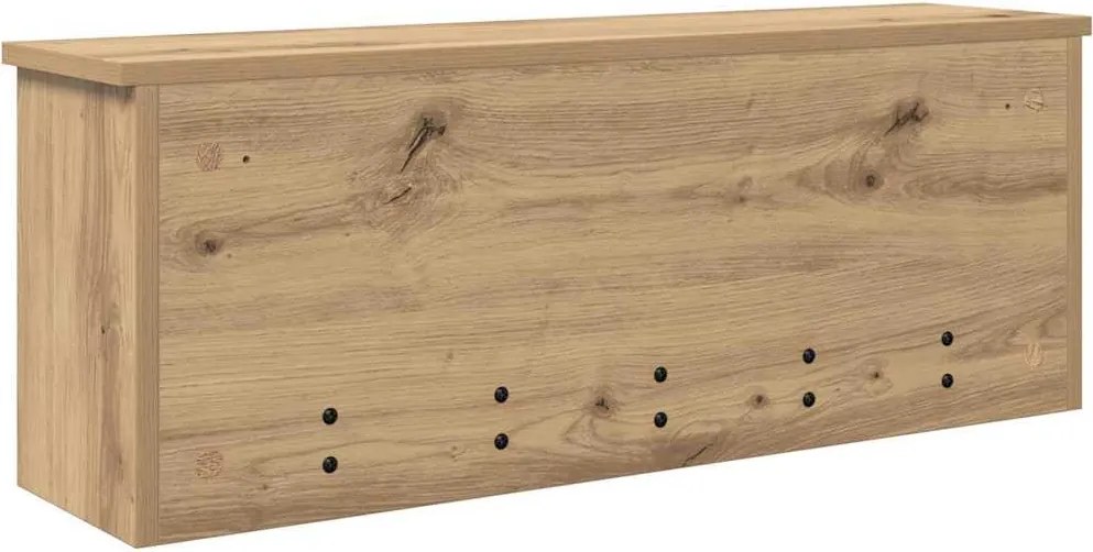 věšák, nástěnný, s dvířky, háčky, kompozitní dřevo, 30x80x20 cm, dub artisan, Dekorino TK20260024