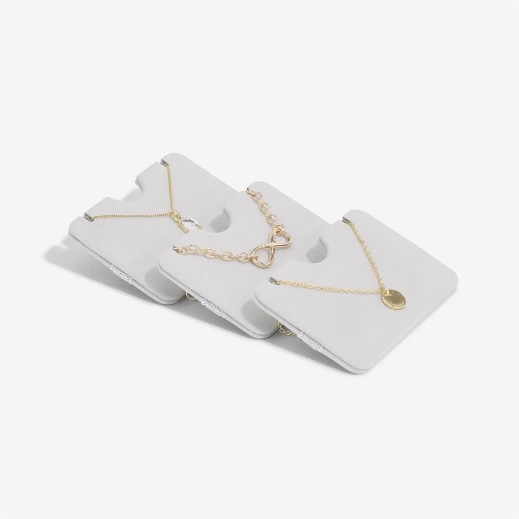Sada vložek na řetízky do boxu na šperky Stackers Pendant Necklace Accessory Set of 3 | šedá 75918