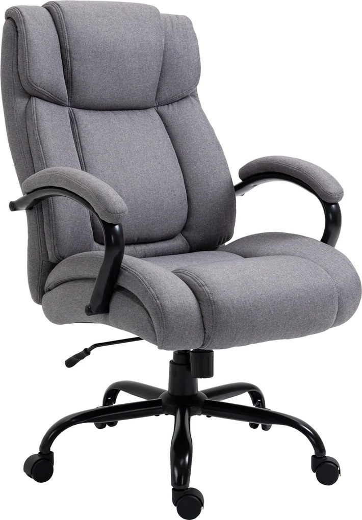 Kancelářská židle Vinsetto, ergonomická exekutivní židle, polstrovaná stolu s opěrkami, výškově nastavitelná otočná židle s funkcí náklonu, vzhled lnu