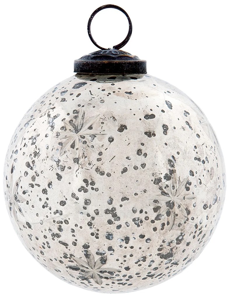 Stříbrná vánoční koule - Ø 8 cm