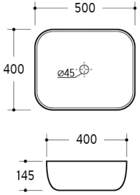 COMAD Umyvadlo na desku - UM-6254, 50 cm, keramické, bílá