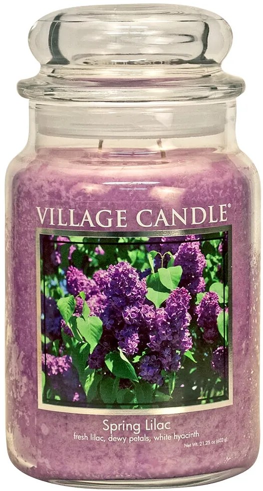 Village Candle Vonná svíčka ve skle - Spring Lilac - Jarní šeřík, velká