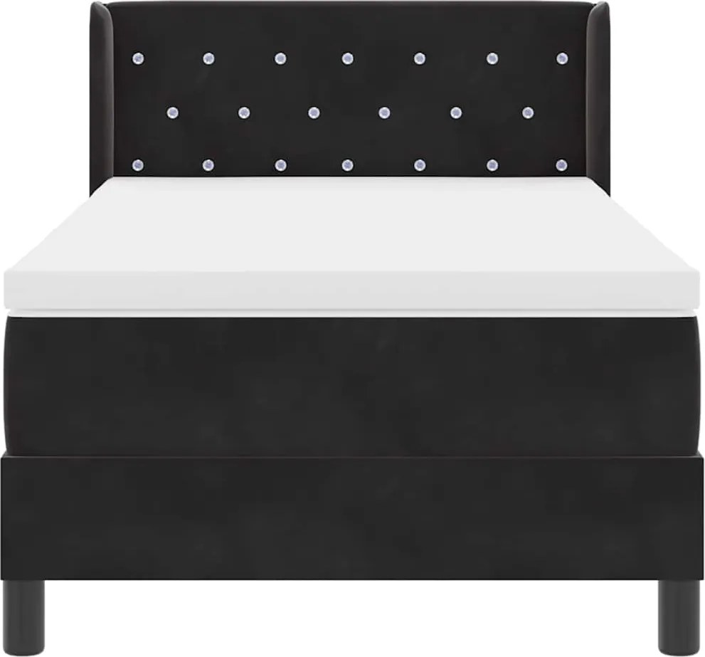 Postel s boxspringem s čelo Černý 190 x 90 cm samet 3341392