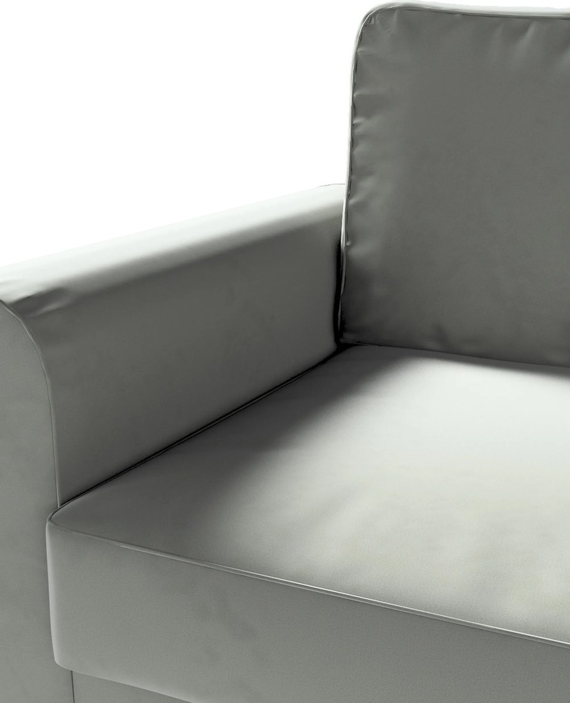 Potah na pohovku IKEA Backabro, 3-místná, rozkládací barva šedá látka lesklé, sametová