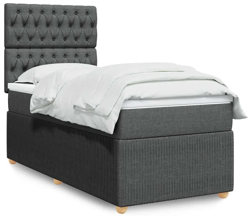 Box spring postel s matrací tmavě šedá 80 x 200 cm textil 3291891