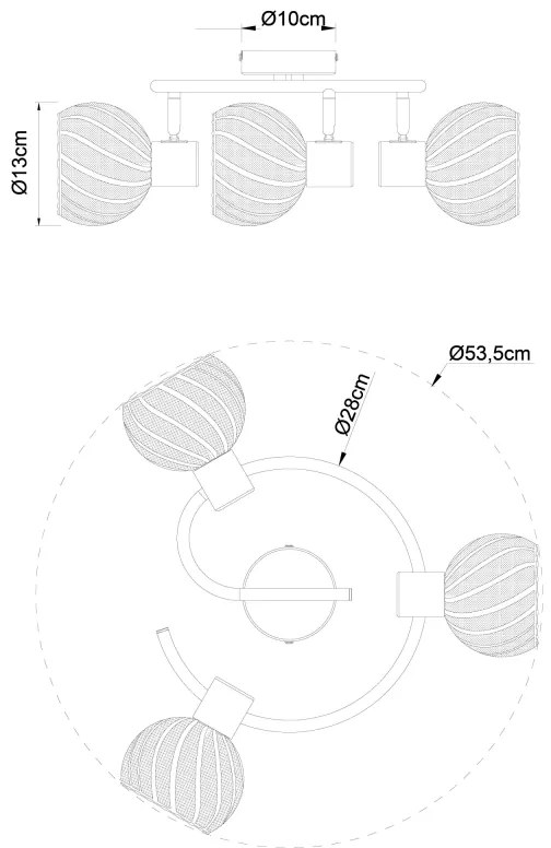 GLOBO WILLY 54025-3 Stropní svítidlo