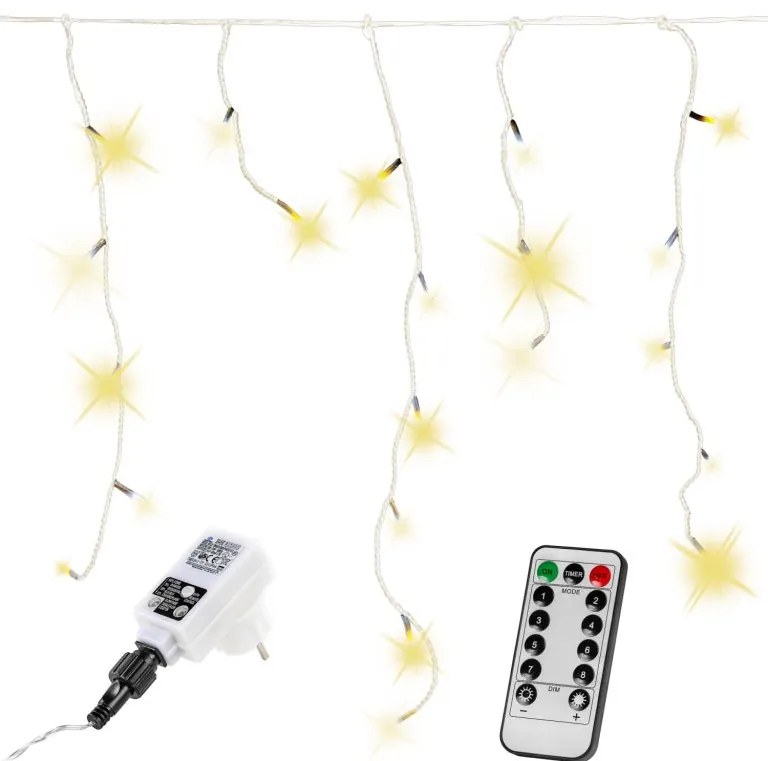 VOLTRONIC® 59793 Vánoční světelný déšť 400 LED teple bílá - 10 m + ovladač