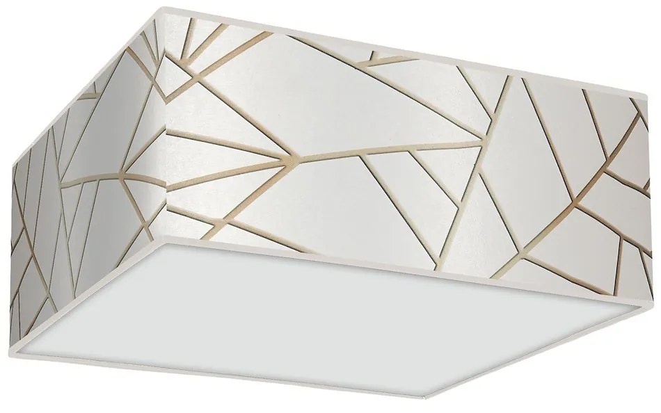 Stropní svítidlo Ziggy Square, 1x bílé/zlaté textilní stínítko, (bílé plexisklo), (50 cm)