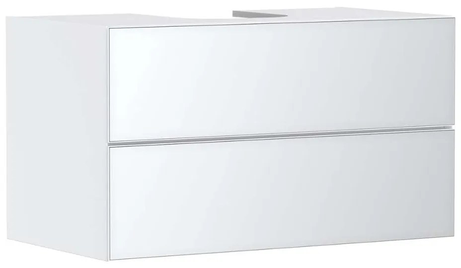Hansgrohe Xevolos E - Umyvadlová skříňka 98x56x55 cm, 2 zásuvky, matná bílá/metalická bílá 54190320