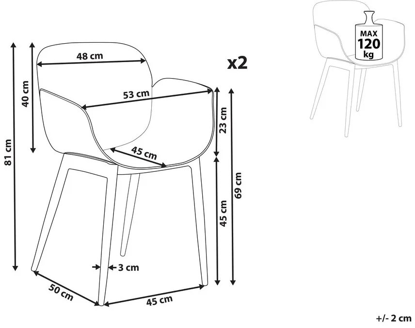 Set 2 ks jídelních židlí Abila (bílá). 1077312