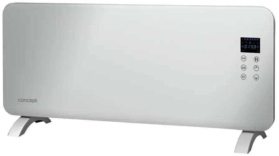 Konvektor skleněný CONCEPT KS4000 2000W LCD displej, bílý - CONCEPT