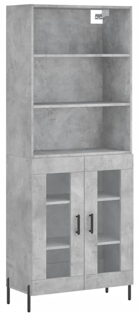 Skříň highboard betonově šedá 69,5x34x180 cm kompozitní dřevo,  3189329