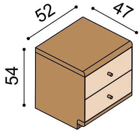 Komoda JELÍNEK AMANTA AM1Z2 Materiál: Dub, Moření: Natur