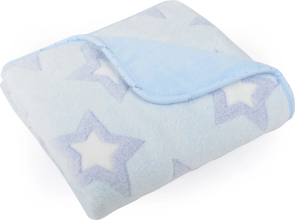 Dětská deka EMMA modrá motiv hvězdičky 80x90 cm Mybesthome