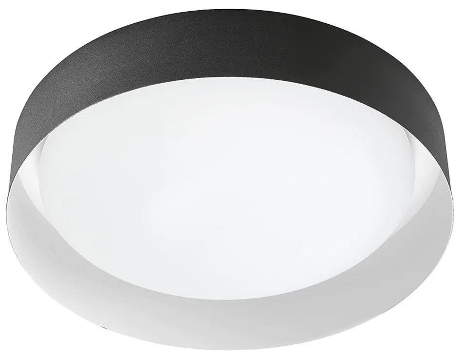 Linea Light 8301 Crew_2, stropní svítidlo s černo-bílým límcem, 22W LED 3000K, prům. 40cm