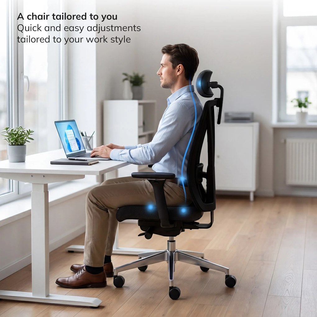 Ergonomická kancelářská židle černá VECTOR