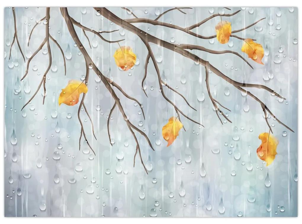 Skleněný obraz - Deštivý podzim (70x50 cm)