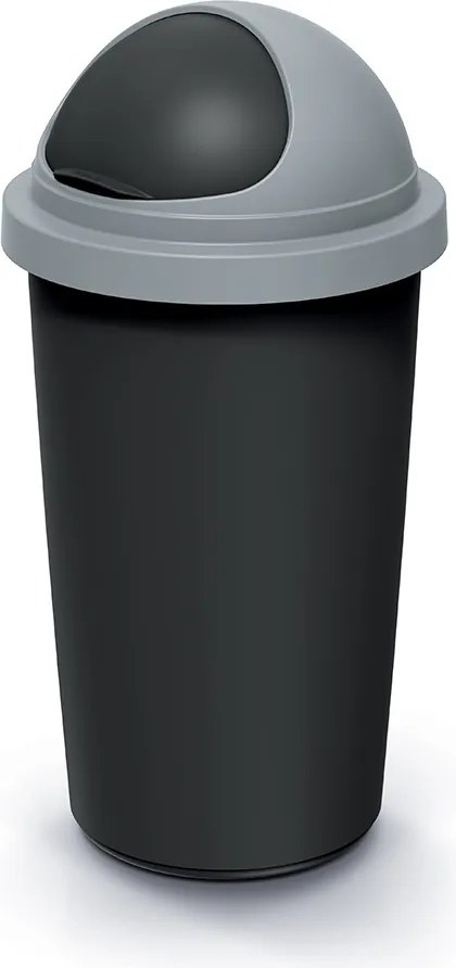 Odpadkový koš COMPACTO ROLL 60 L černý/světle šedý