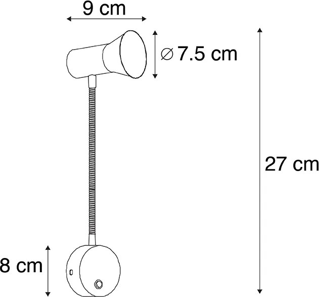 Nástěnné svítidlo bronzové s flexibilním ramenem - Karin Flex
