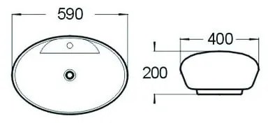 Mexen KIARA umyvadlo, 59x40 CM, bílá, 21645900