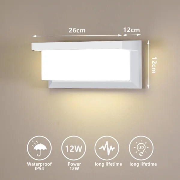 Brilagi - LED Venkovní nástěnné svítidlo BRICKY LED/12W/230V bílá IP54