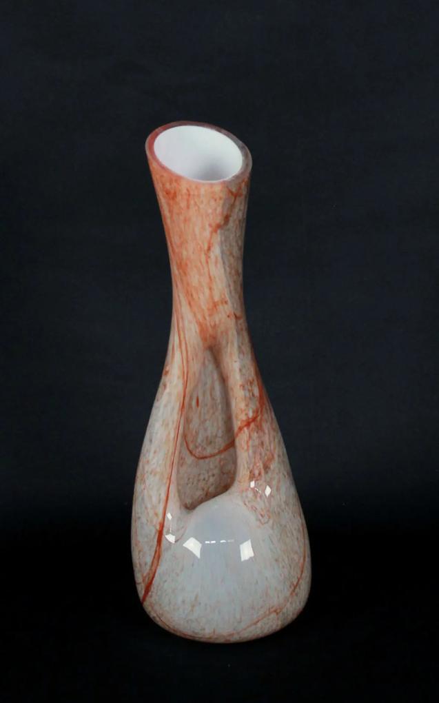 Levné-garnýže.cz - Váza designová dekorativní  oranžový melír 50 cm