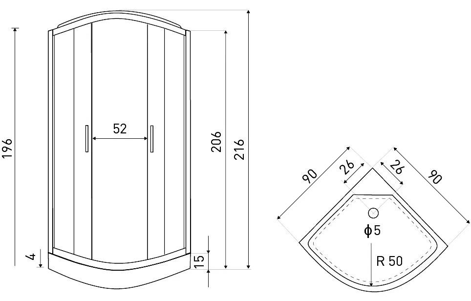 NIKIDO Sprchový box PETRUS 90x90x216