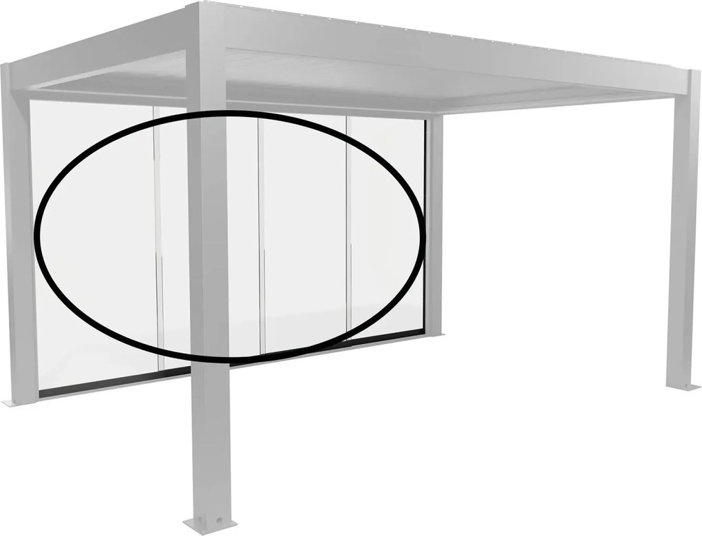 Biohort Posuvná stěna z čirého skla pro stranu pergoly 4 m tmavě šedá