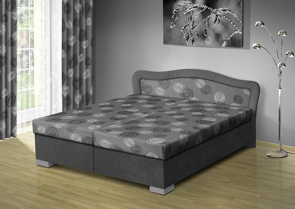 Nabytekmorava Čalouněná postel s úložným prostorem SÁRA 180 typ roštu: POLOHOVACÍ, barva čalounění: ŠEDÁ/Mega 31 šedá