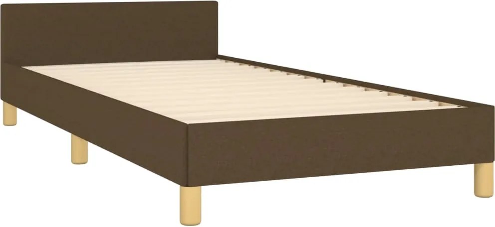 Rám postele bez matrace tmavě hnědá 90 x 190 cm textil 3125182