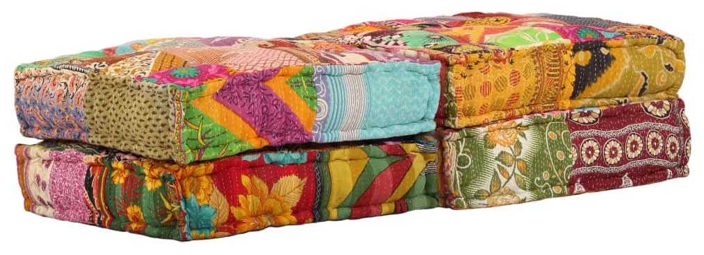 vidaXL Marketos 2místný modulární pouf patchwork textil