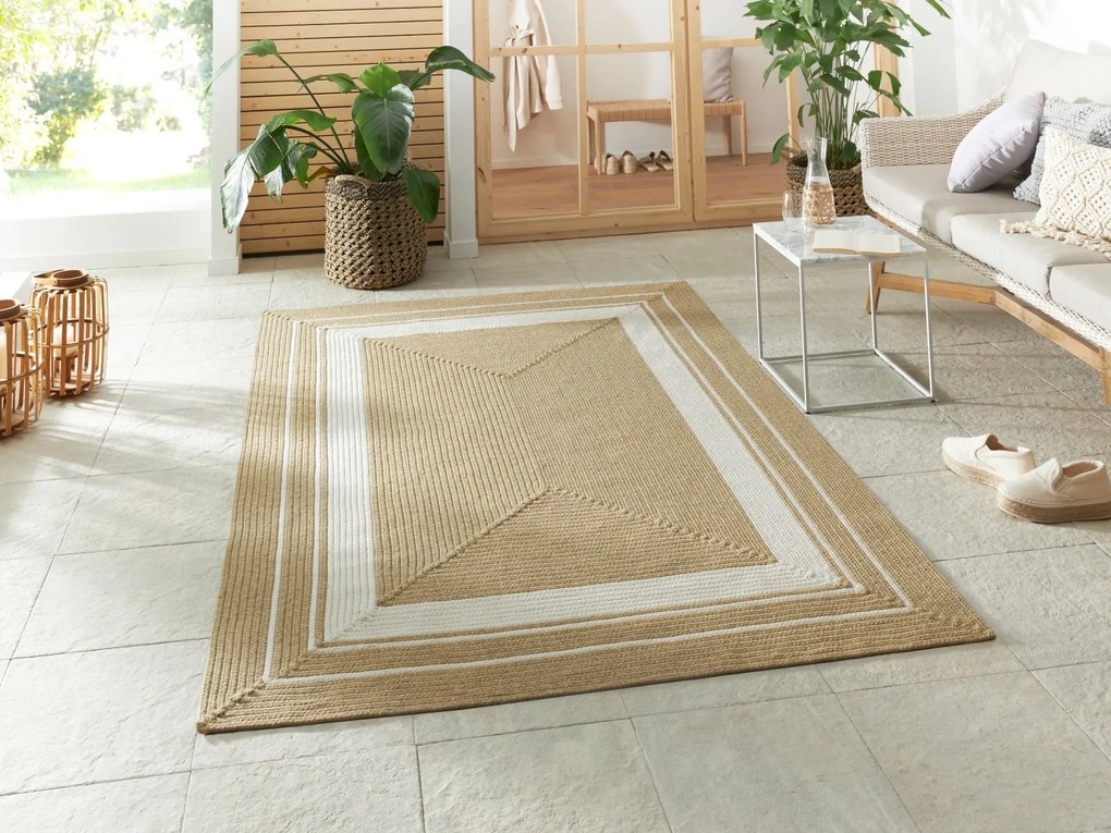 Hanse Home, Kusový koberec Braided 105556 Creme Beige – na ven i na doma, 160x230, béžová, chodba / předsíň
