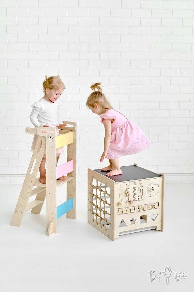 Montessori kostka 10v1 - duhová (Montessori kostka 10v1)