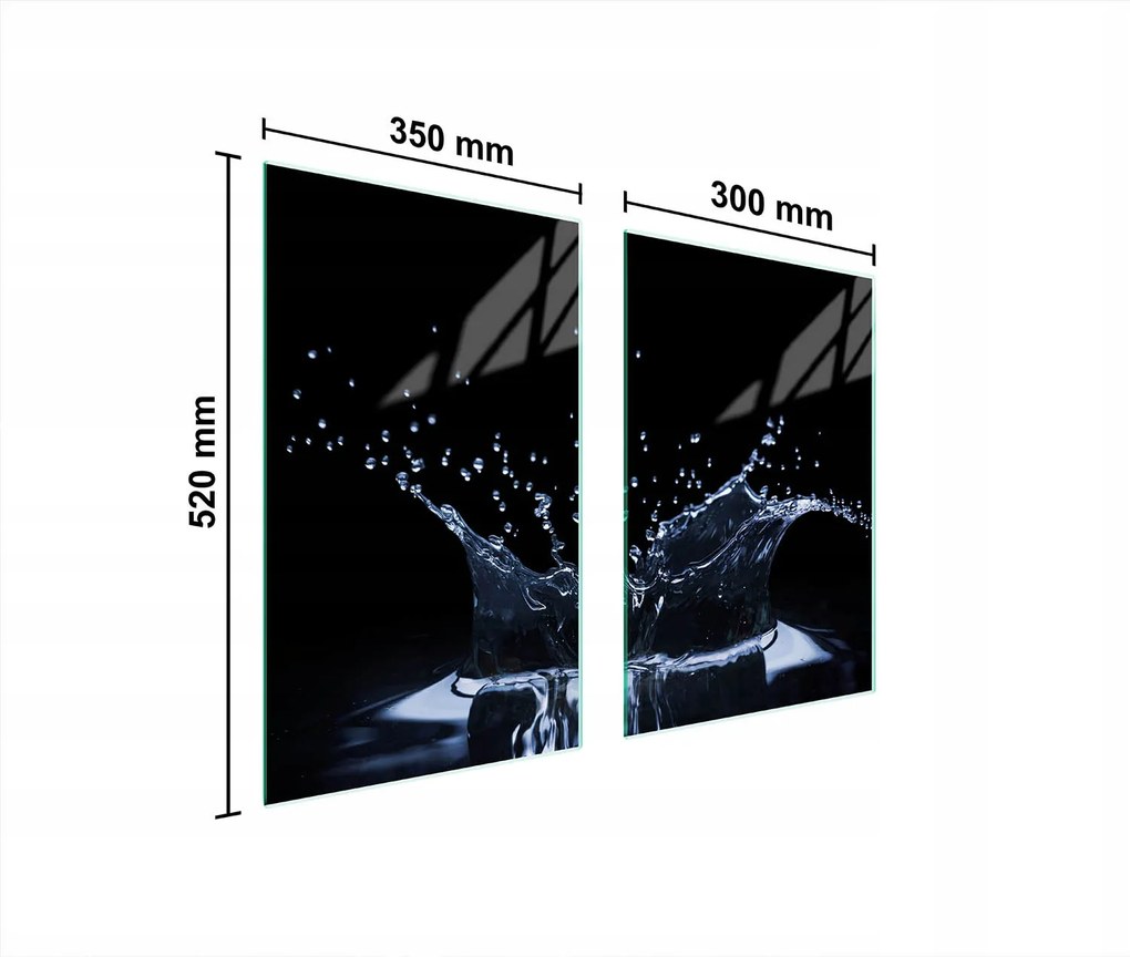 Skleněná Ochranná Deska Do Kuchyně 65x52 Voda