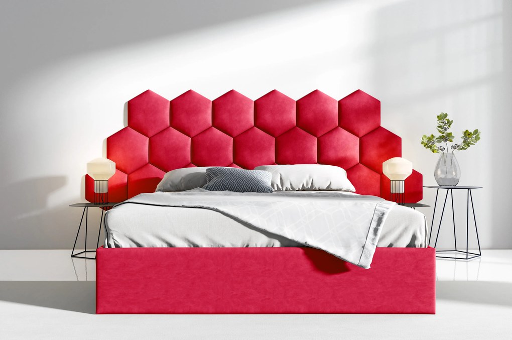 Eka Čalouněná postel Lucy 3 - 180x200 cm Barva látky Trinity: Krémově bíla (Trinity 2301), Úložný prostor: Bez úložného prostoru