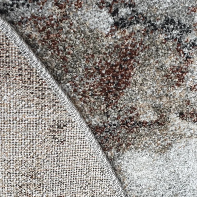Spoltex, Kusový koberec Universe 841-86 grey/beige kruh, 160x160 (průměr) kruh, šedá, obývací pokoj