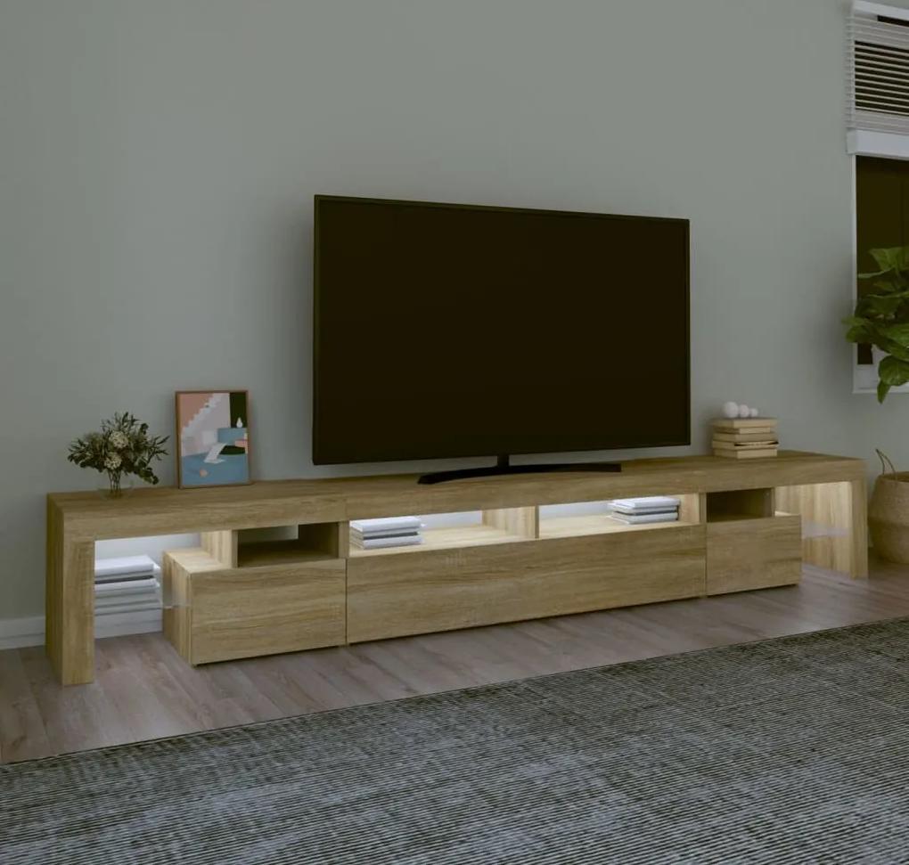 vidaXL TV skříňka s LED osvětlením 260x36,5x40 cm [3152780] Barva: Betonová šedá