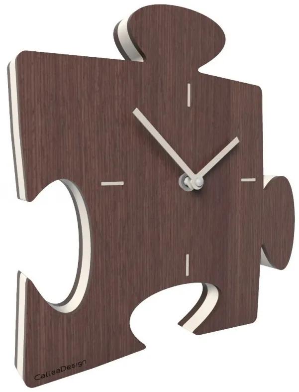 Designové hodiny 55-10-1 CalleaDesign Puzzle clock 23cm (více barevných variant) Barva bílá-1 - RAL9003 Dýha bělený dub - 81