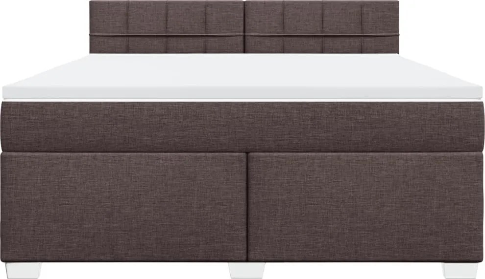 Box spring postel s matrací tmavě hnědá 180x200 cm textil 3288270