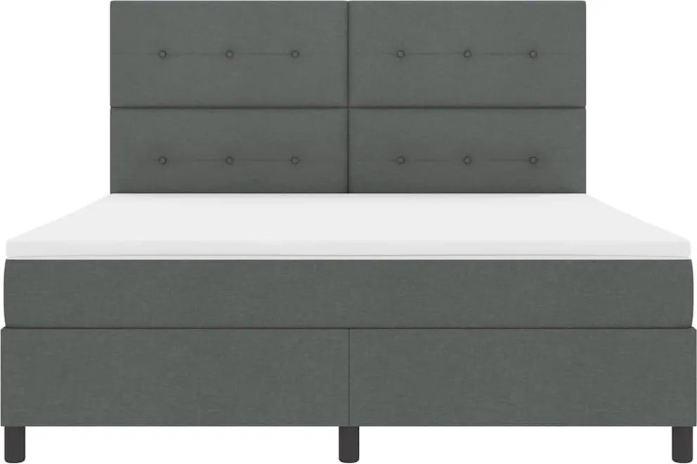 Postel s boxspringem s čelo Tmavě šedá 180 x 200 cm textil 3339407