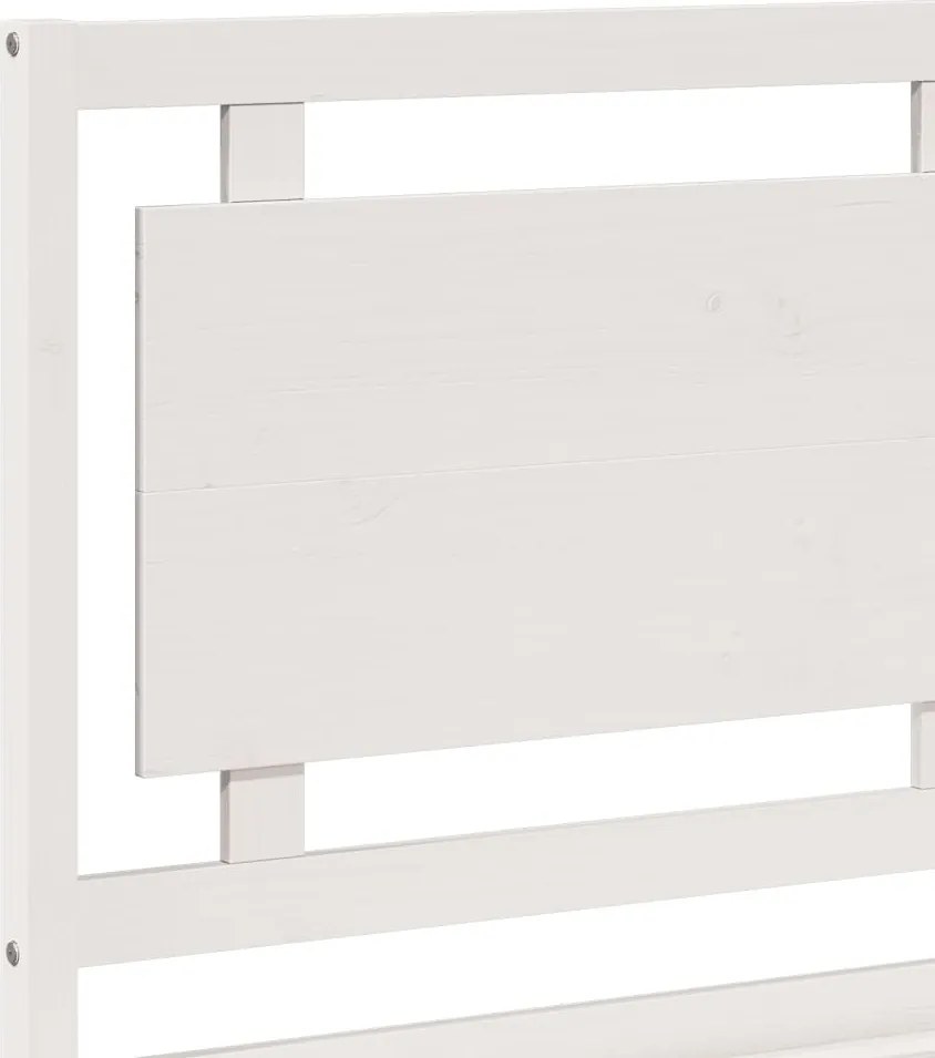 Prodloužený rám postele bez matrace bílý 200 x 220 cm masiv 3309208