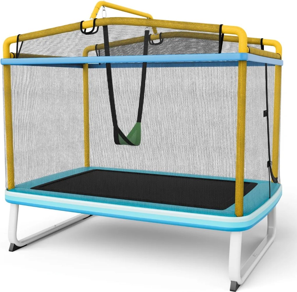 Costway Obdélníková trampolína 3-in-1 pro děti trampolína pro volný čas se sítí