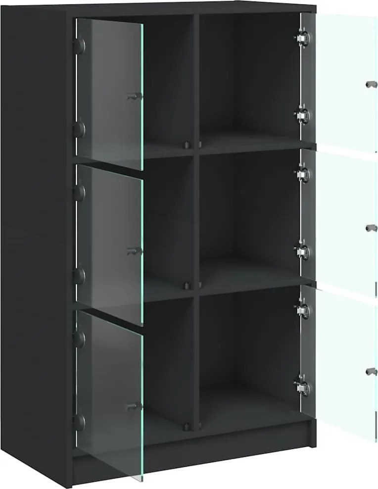 Highboard s dvířky černý 68 x 37 x 109 cm kompozitní dřevo 3295851