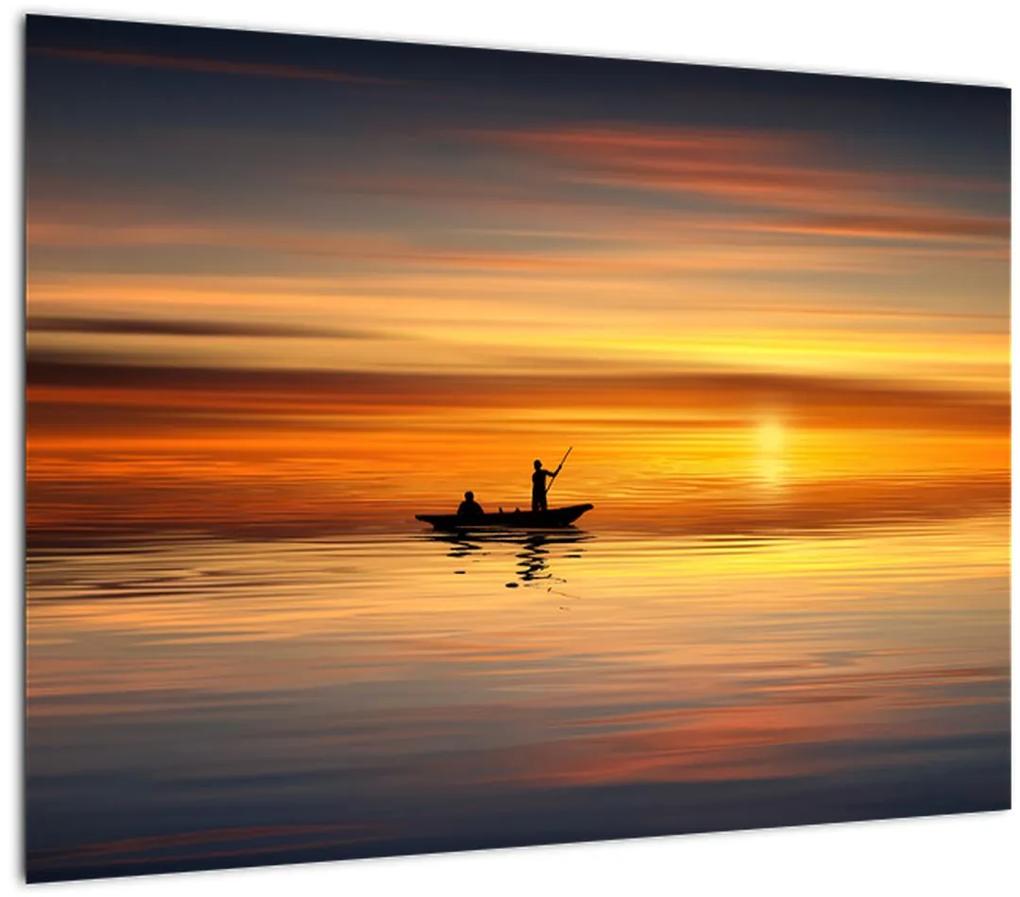 Skleněný obraz - plavba na loďce (70x50 cm)
