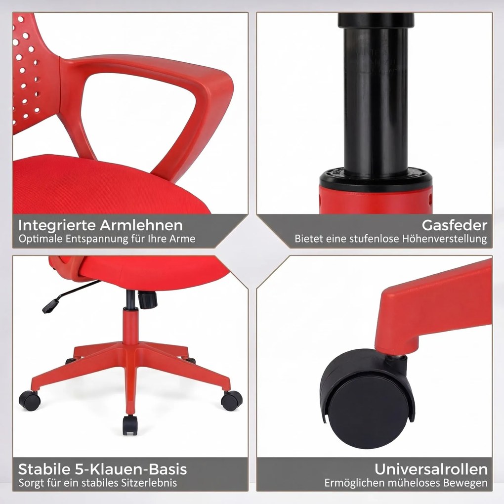 Costway Ergonomická kancelářská židle s prodyšným síťovaným opěradlem, výškově